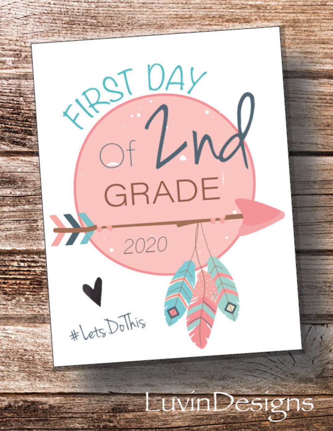 First Day of School Sign / Second Grade Sign / Printable Back to School ...