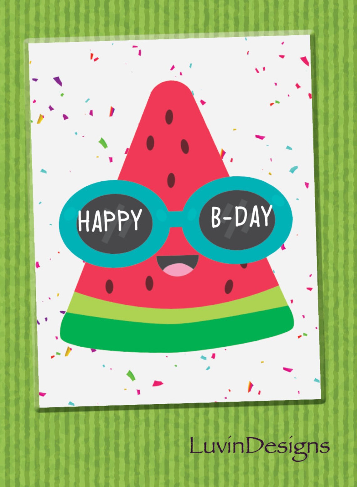 Happy Birthday Watermelon, Confetti Fruit - Etsy