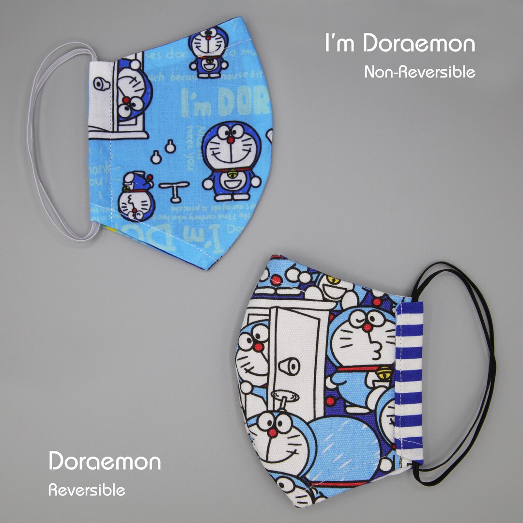 Doraemon Inspired Toddler / Kids / Youth / Adults 3 Layer Face Mask ...