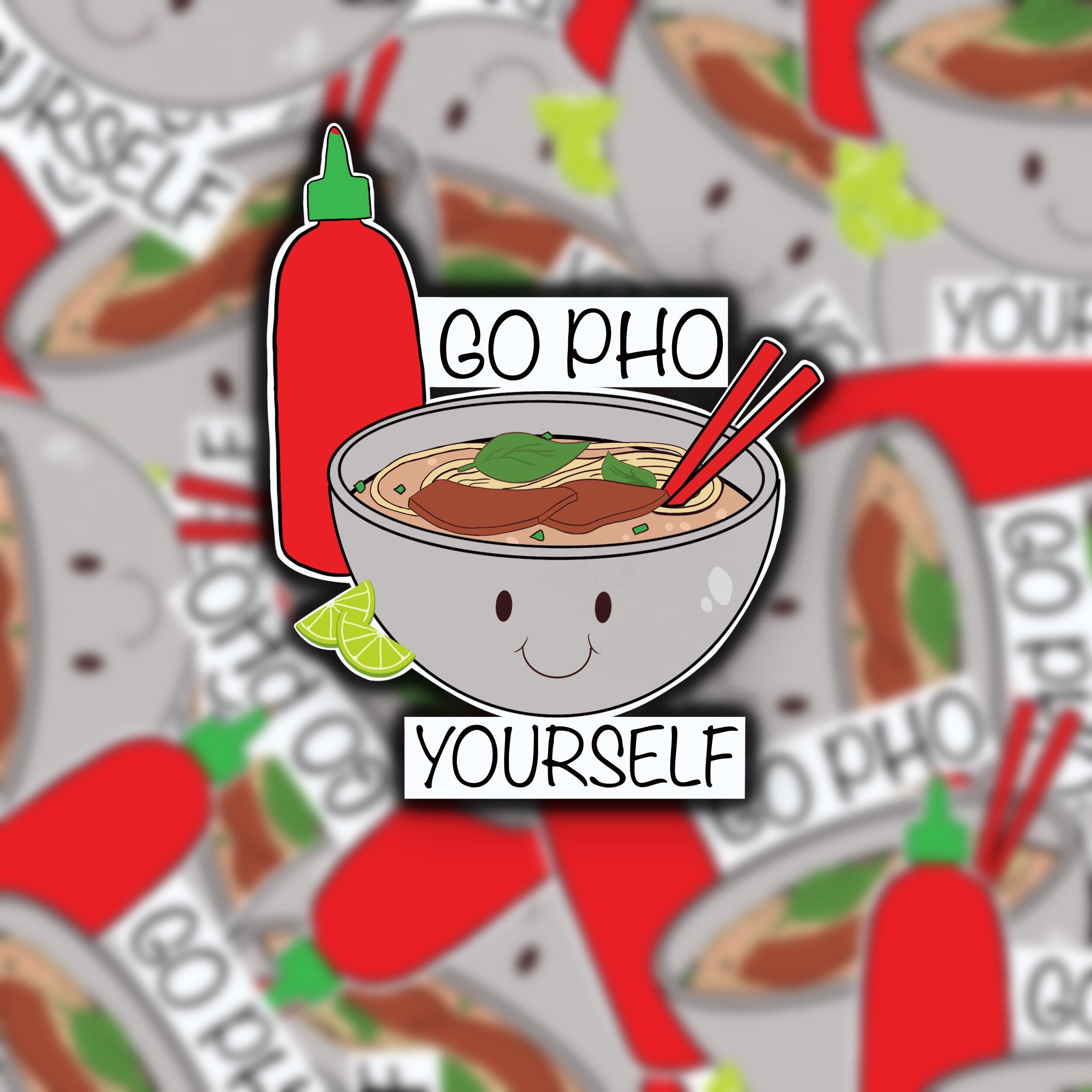 Pho Sticker Funny Puns Decals Laptop Stickers | Etsy