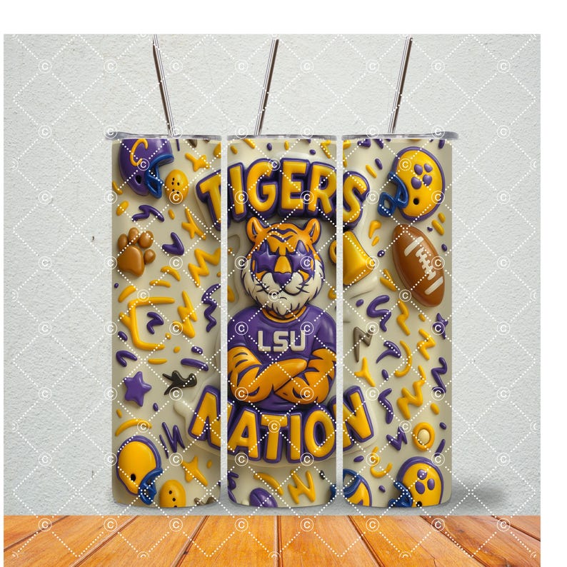 L S U Tigers Tumbler Sublimation PNG - Etsy