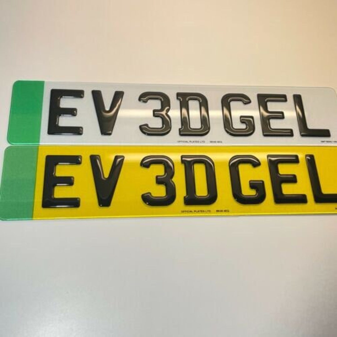 Pair of Quality EV Electric Vehicle 3D Gel Number Licence Plates Show ...
