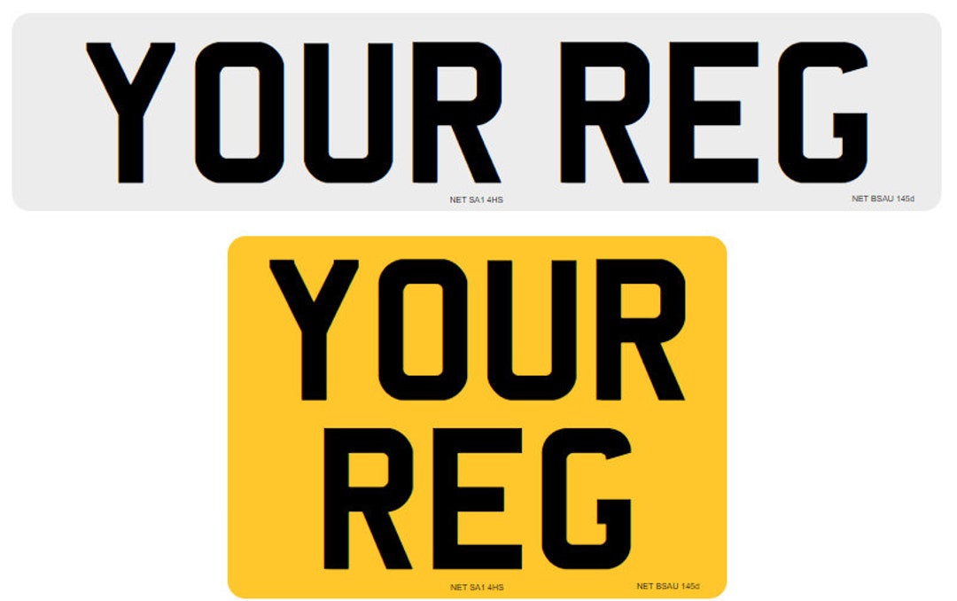 Pair of 4x4 Plates 11x8" Rear and Standard Front Acrylic Number Licence ...