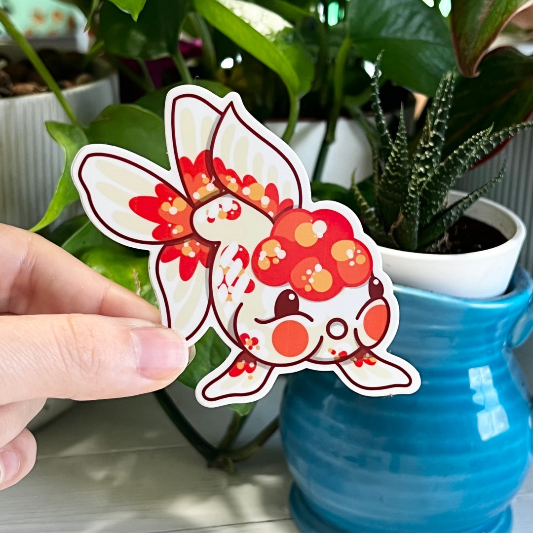 Fancy Goldfish Oranda Fish Vinyl Sticker | Vinyl Die Cut Sticker ...