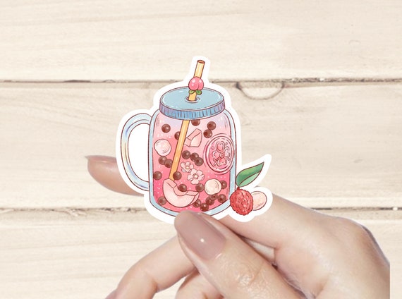 Boba Tea Vinyl Stickers Aesthetic Stickers Cute Boba | Etsy