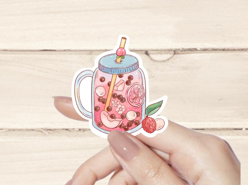 Boba Tea Vinyl Stickers Aesthetic Stickers Cute Boba - Etsy