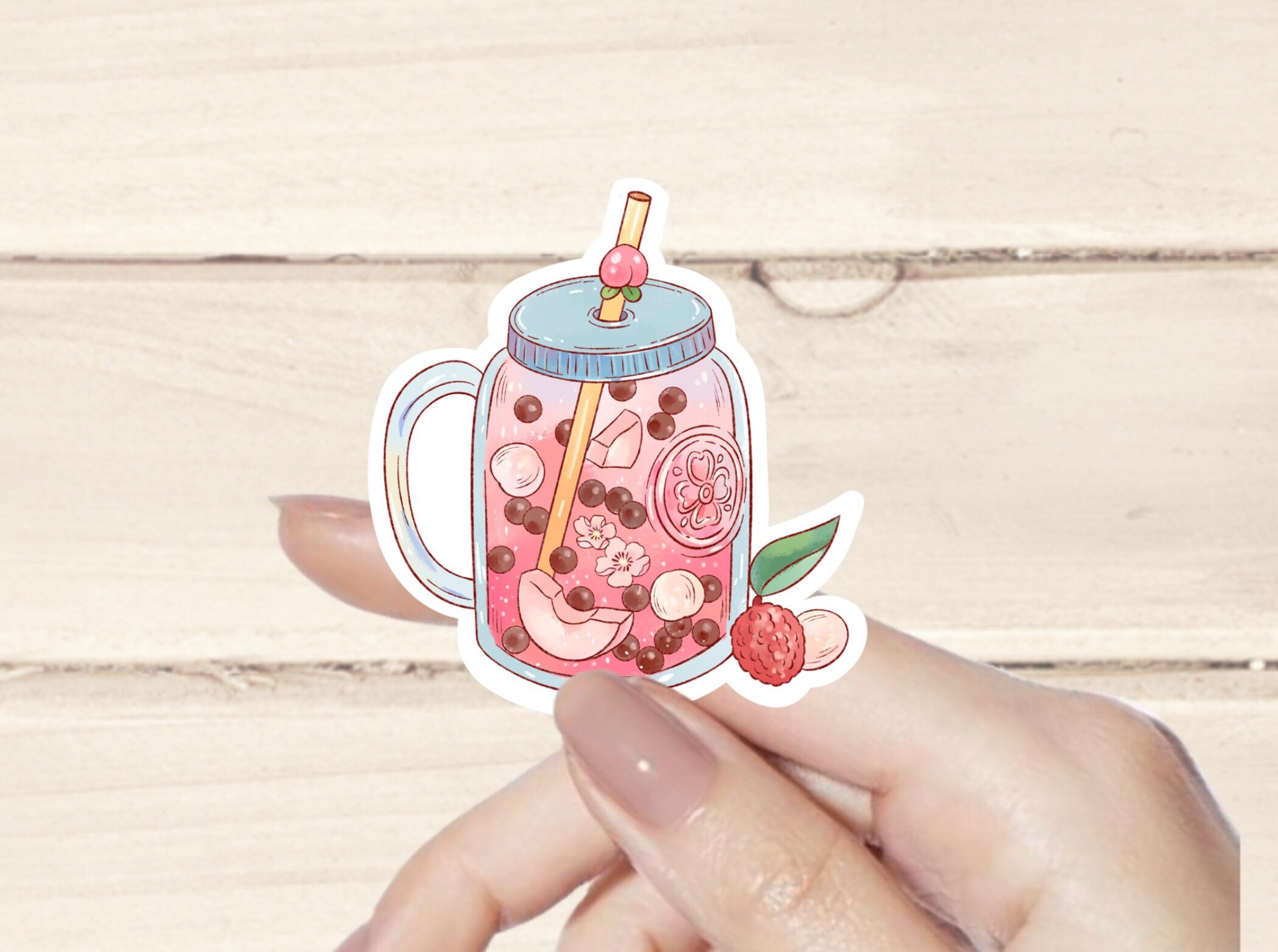 Boba Tea Vinyl Stickers Aesthetic Stickers Cute Boba - Etsy