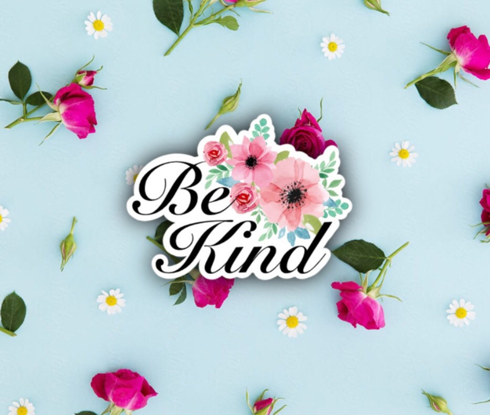 Be Kind Flower Vinyl Sticker nature Stickers Student Vinyl | Etsy