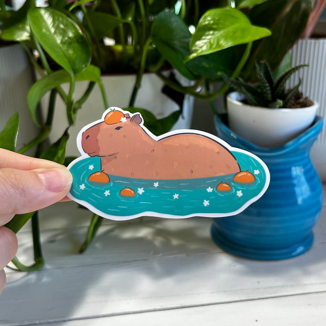 Capybara Sticker, Vinyl Sticker, Funny Sticker, Cute Sticker, Animal ...