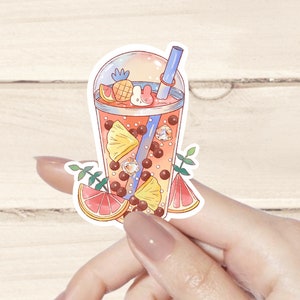 Boba Tea, Vinyl Stickers, Aesthetic Stickers, Cute Boba Sticker, Boba ...