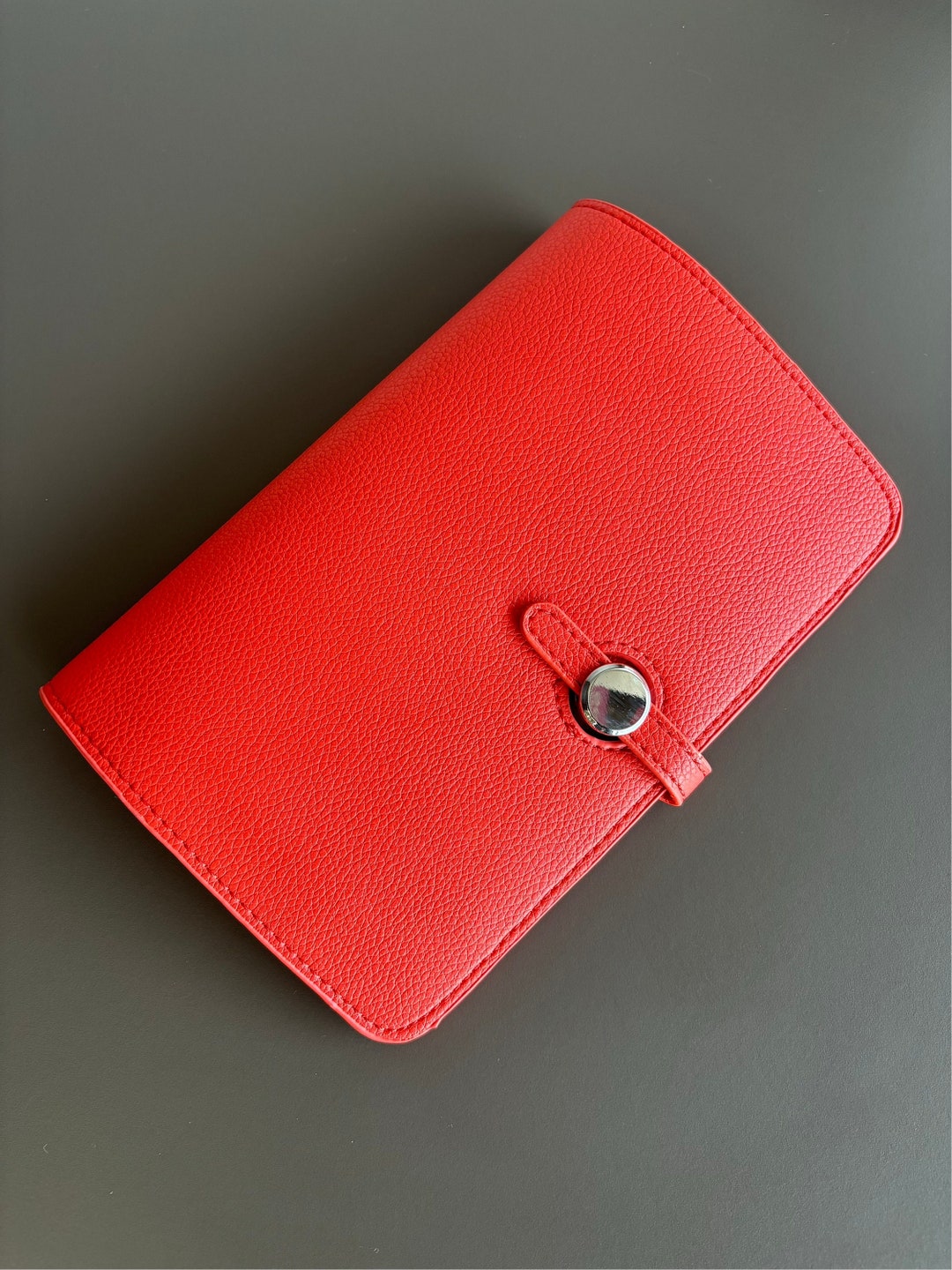 PERSONALISED ORANGE VEGAN Leather Flip Purse Wallet, Card Holder Coin ...