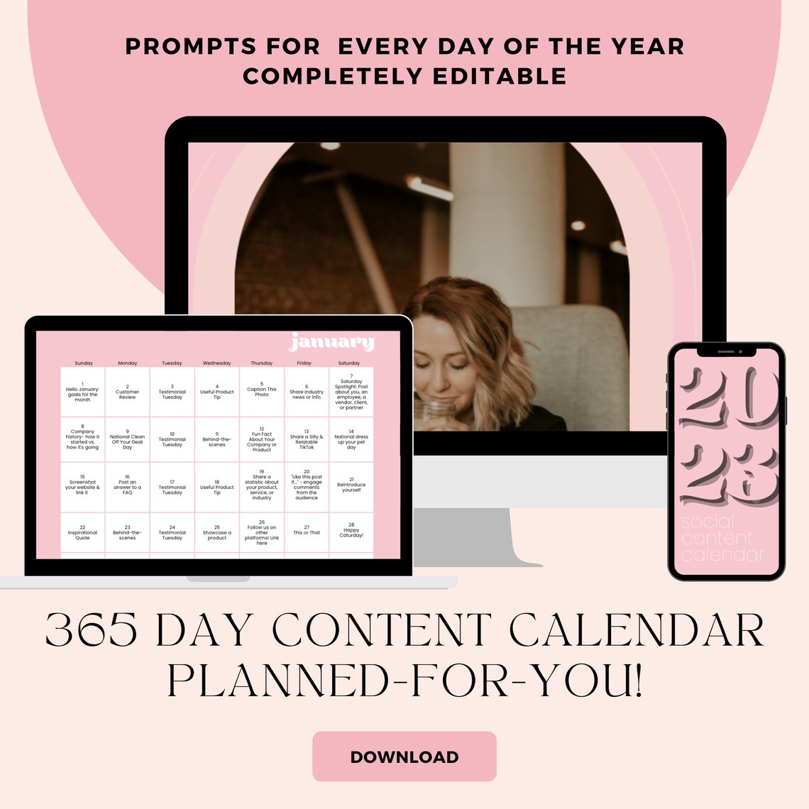 Social Media Content Calendar Content Planner Template Canva Monthly ...