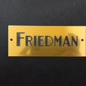 Friedman Logo on Gold 150mm - Etsy