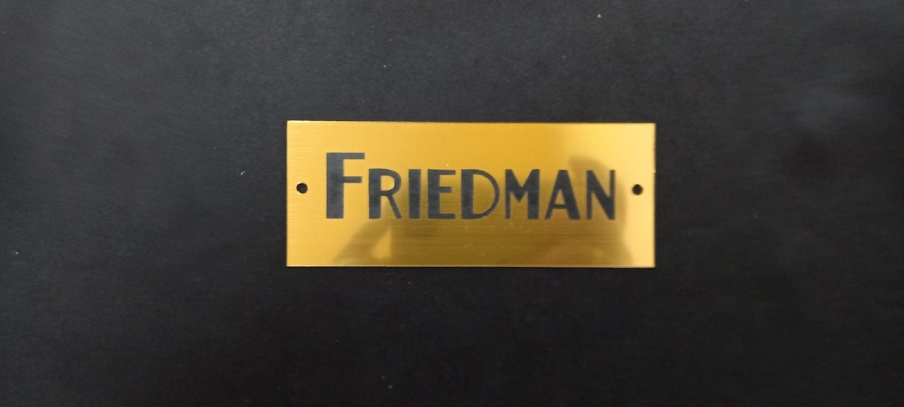 Friedman Logo on Gold 150mm - Etsy
