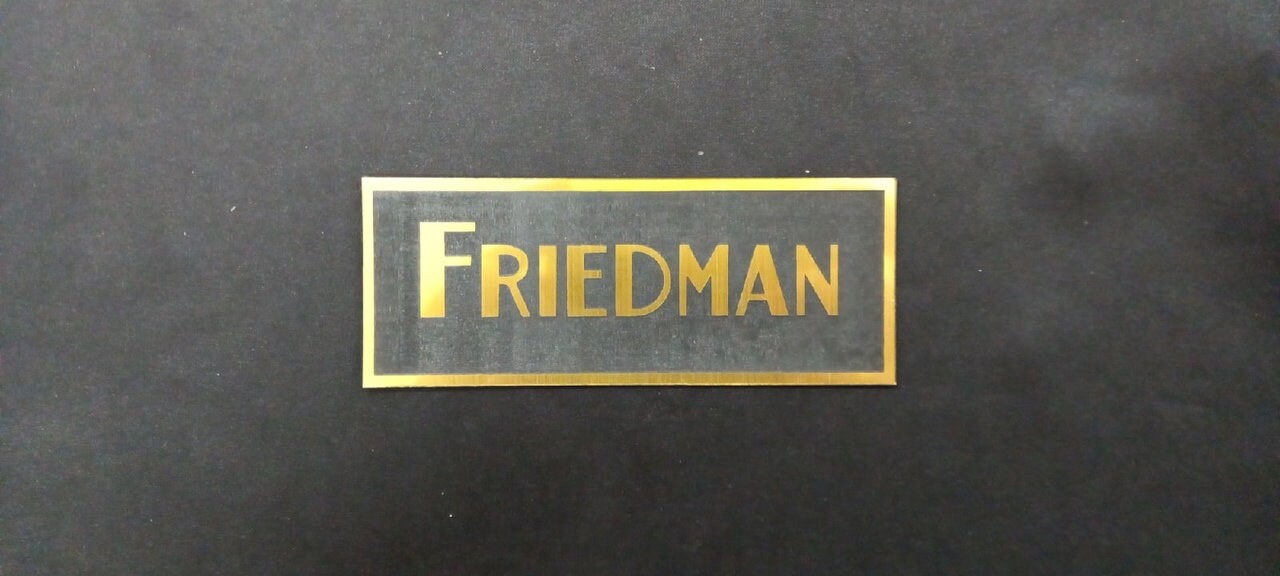 Friedman Logo on Gold 150mm - Etsy