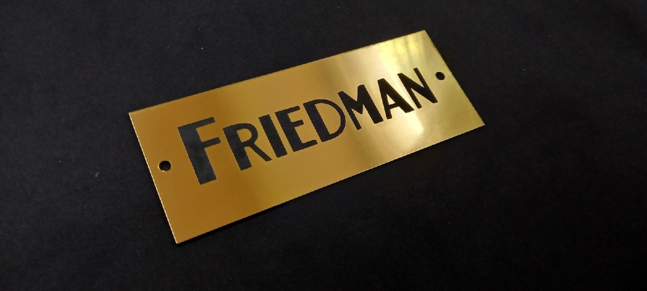 Friedman Logo on Gold 150mm - Etsy
