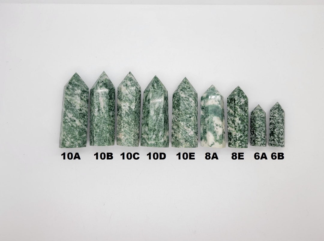 Spotted Green Jade Towers Crystals Gemstones High Quality - Etsy