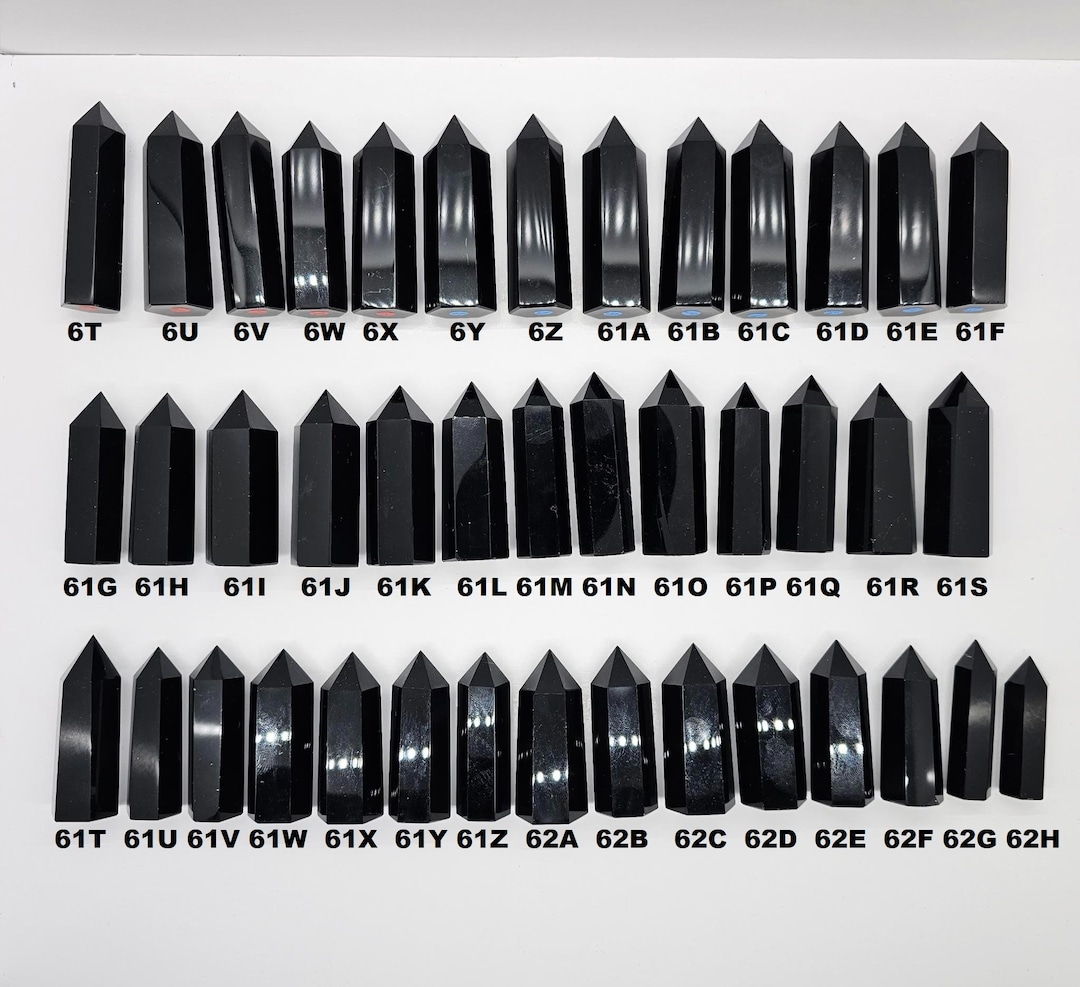 Black Obsidian Tower Pointed Gemstones Healing Crystals Stone Formation ...
