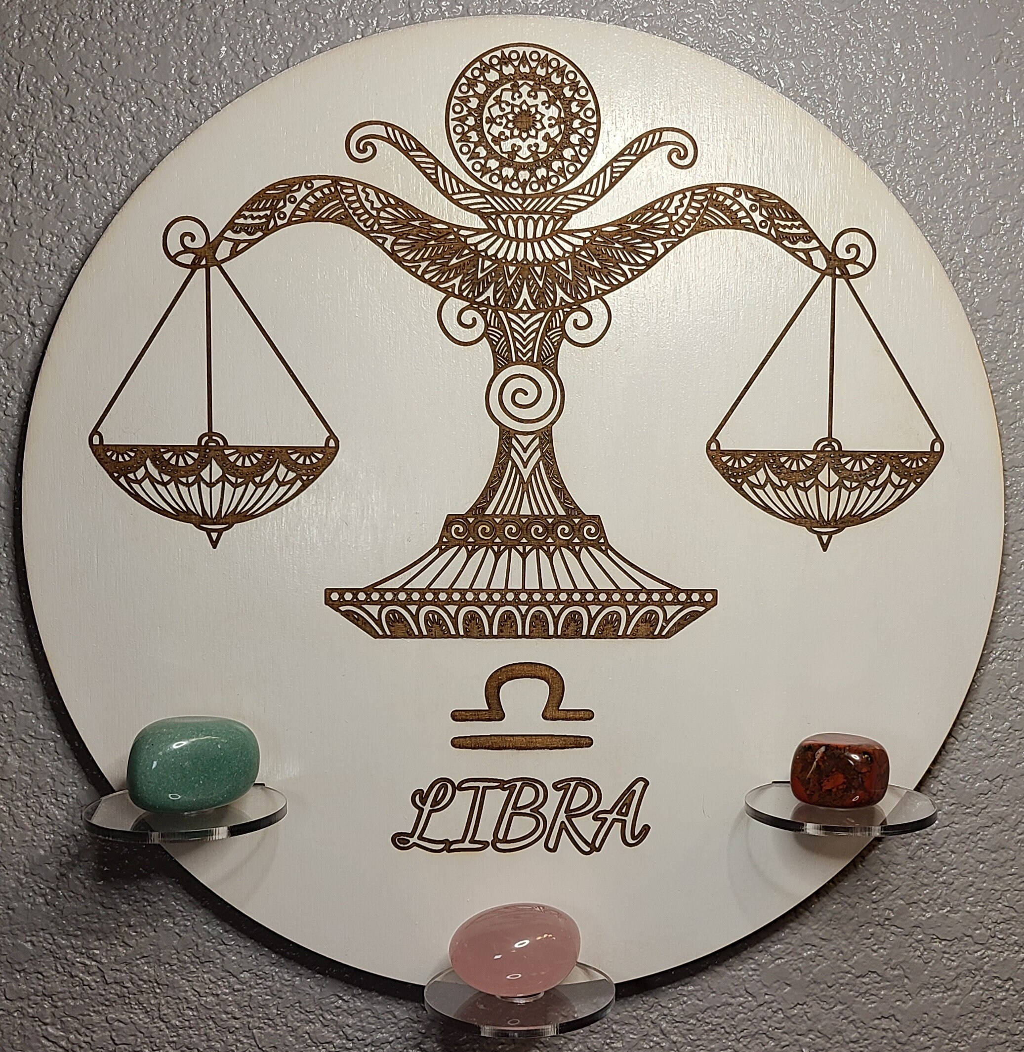 White Mandala Libra Horoscope Natural Healing Crystals | Etsy