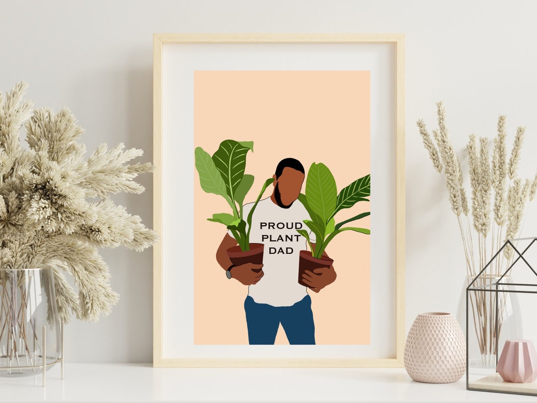 Black Man Art Boho Art Plant Dad Plant Lover Gift Gift for - Etsy