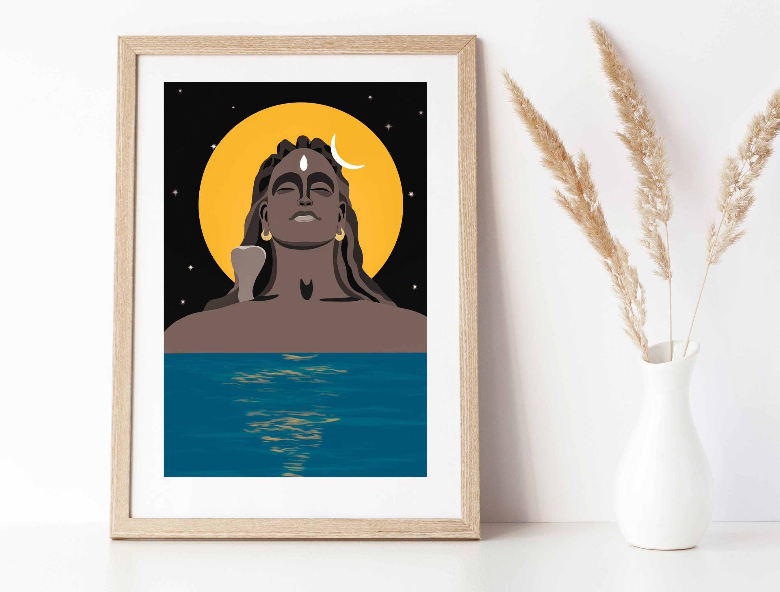 Adi Yogi Boho Art Desi Art Indian Art Wall Art South - Etsy