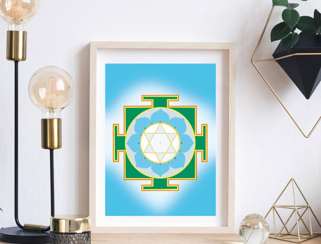 Saraswati Yantra, Yantra Painting, Spiritual Gift, Yantra Mandala, Wall ...