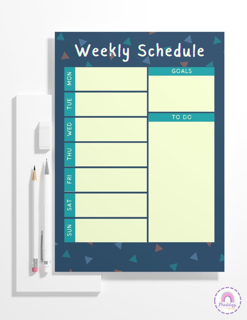 Printable Weekly Planner Template: Undated A4 Schedule (instant ...