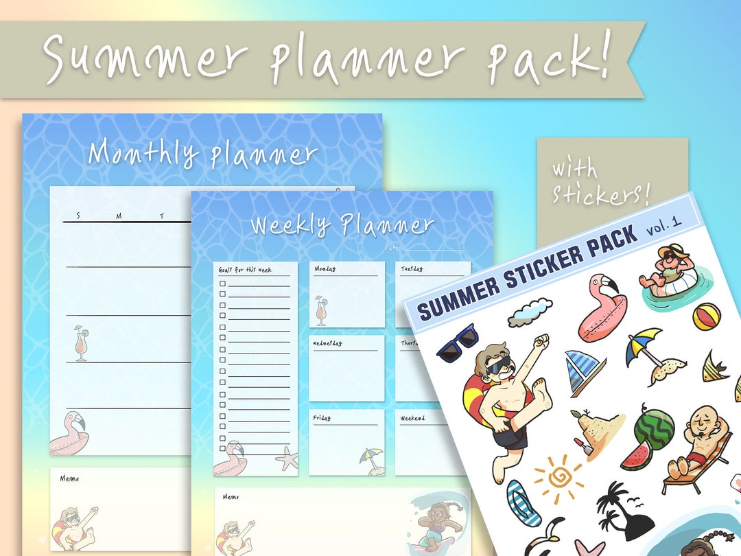 SUMMER WEEKLY PLANNER Weekly Planner Undated Planner - Etsy
