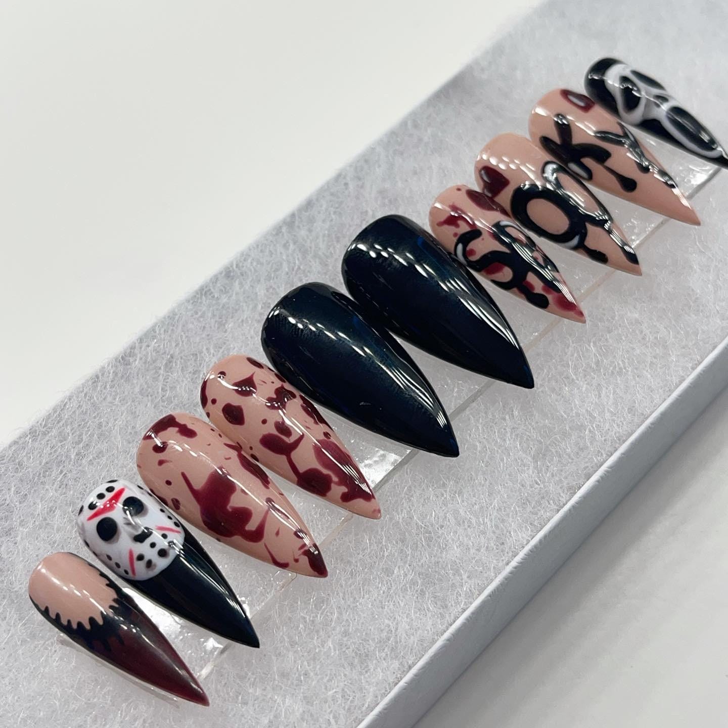 Ghostface and Jason Bloody Halloween Nails - Etsy