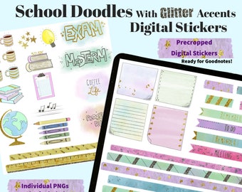 Lifestyle Digital Planner Stickers Glitter for - Etsy