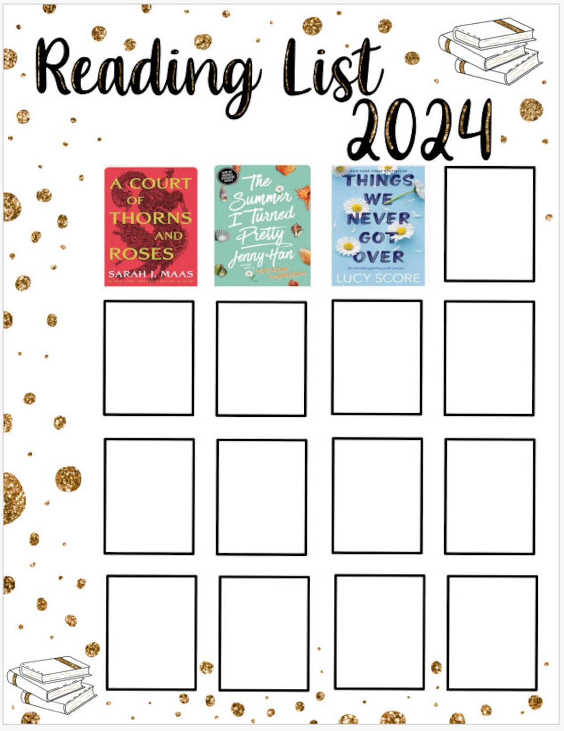 Digital Reading List Template PDF 2024- Book List- Books to Read ...