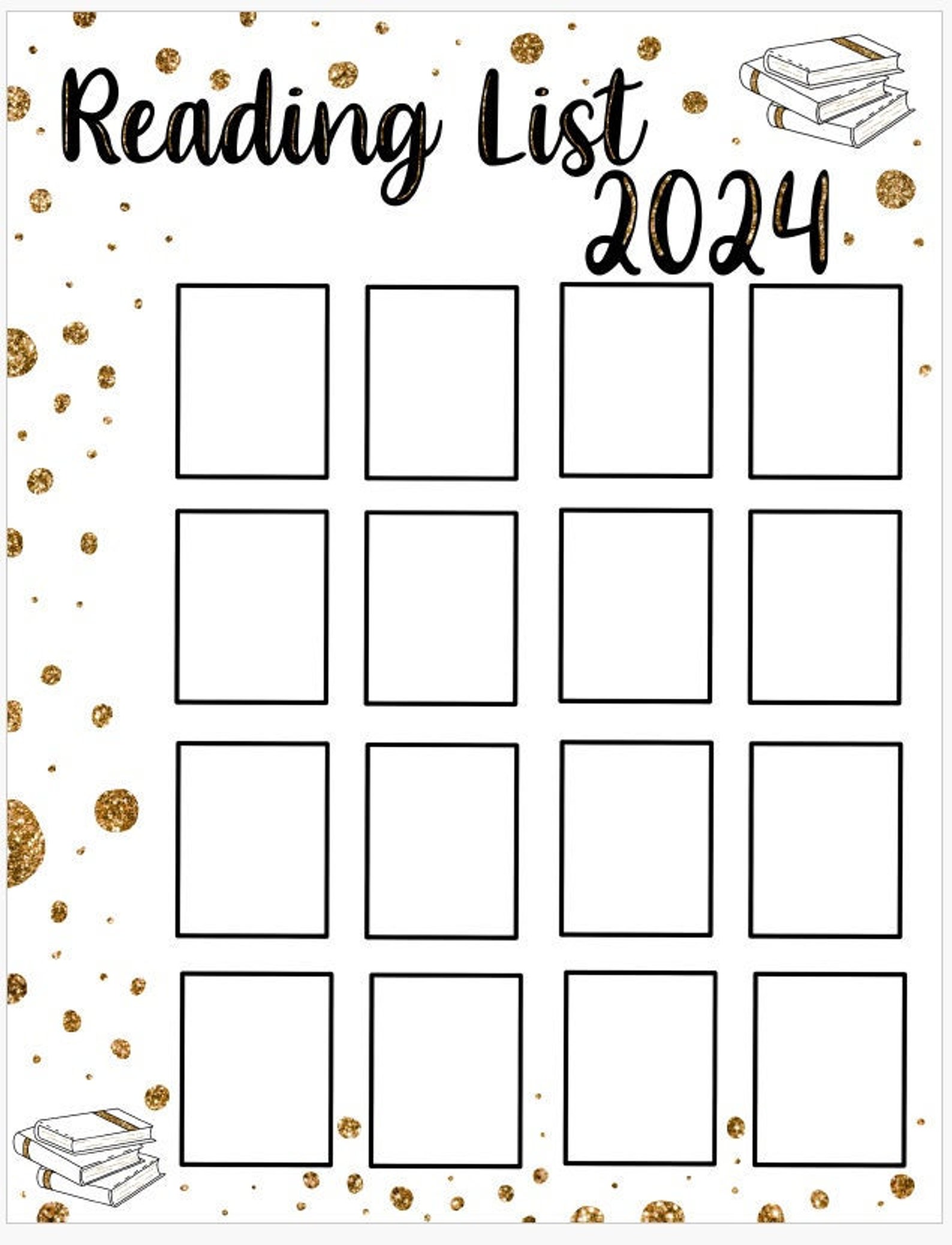 Digital Reading List Template PDF 2024- Book List- Books to Read ...