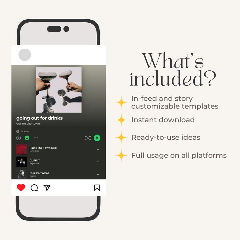 Spotify Playlist Canva Template | Fully Customizable | INSTANT Digital ...