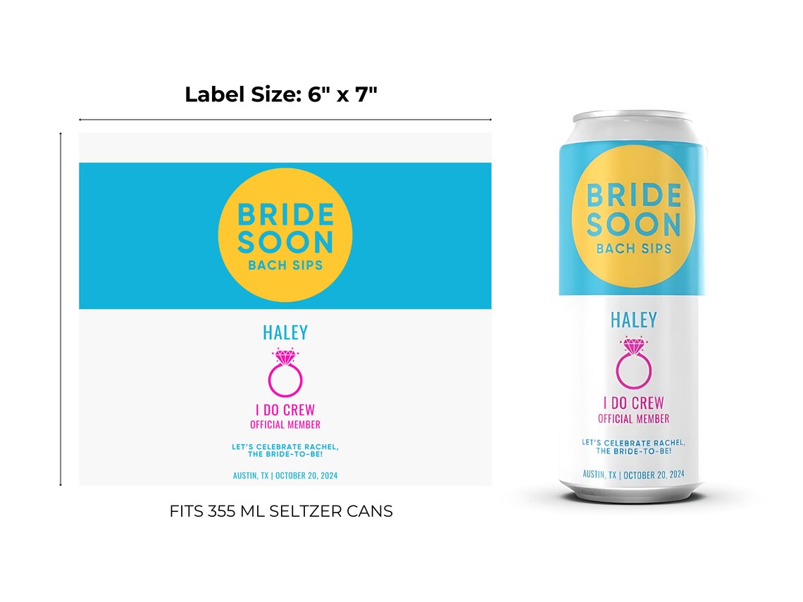 Canva Template: Seltzer Can Label Last Rodeo Bachelorette Party ...