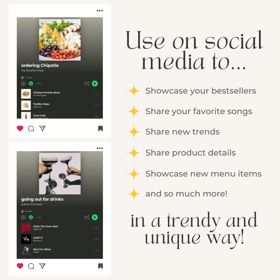 Spotify Playlist Canva Template | Fully Customizable | INSTANT Digital ...