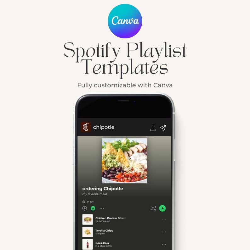 Spotify Playlist Canva Template | Fully Customizable | INSTANT Digital ...