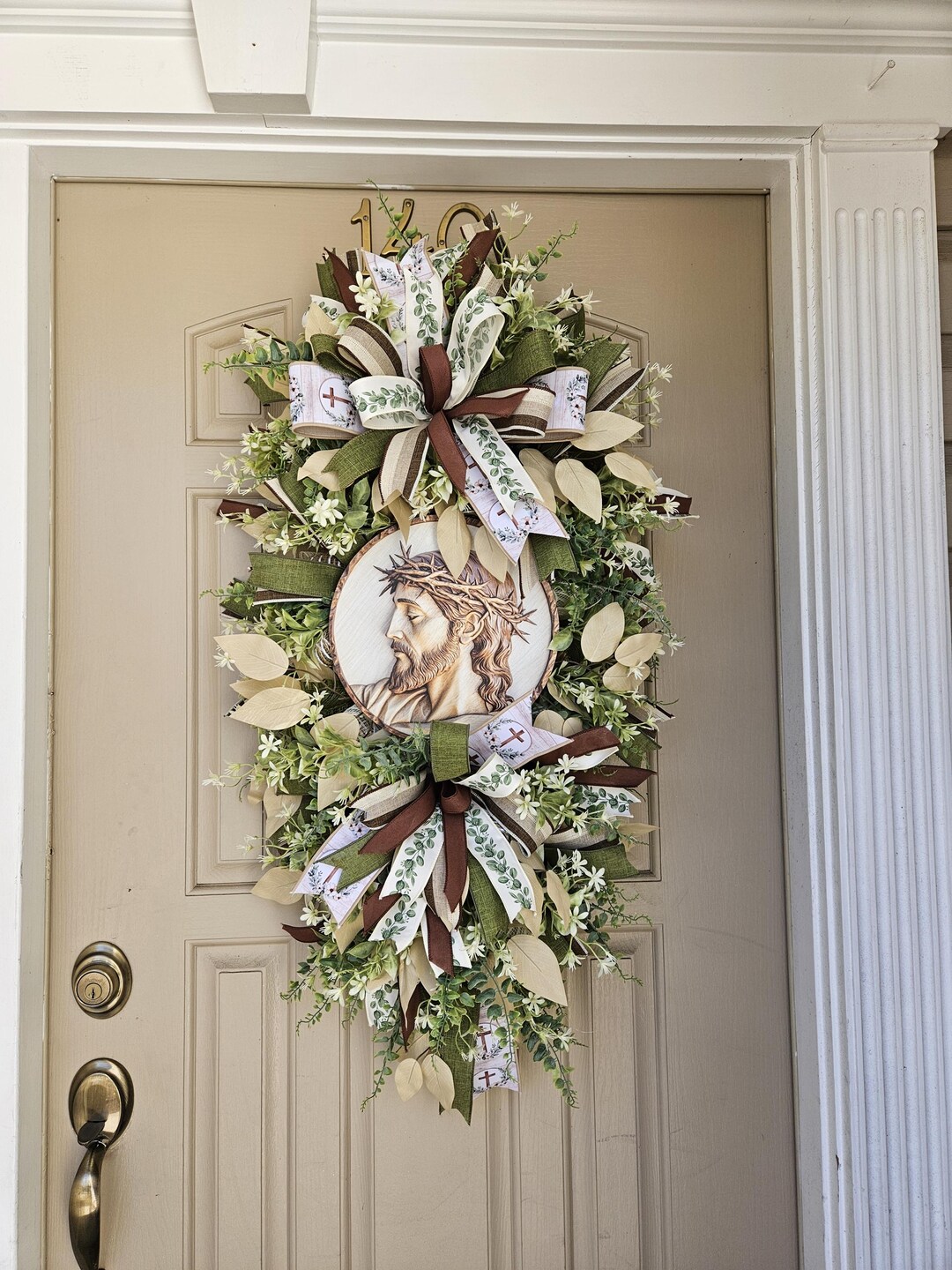 Religious Easter Door Swag: Jesus Cross, Christian Home Decor - Etsy