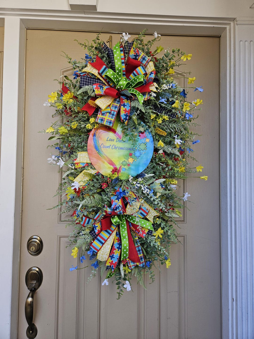 Autism Awareness Wreath, Neurodiversity Swag, Puzzle Piece Decor ...