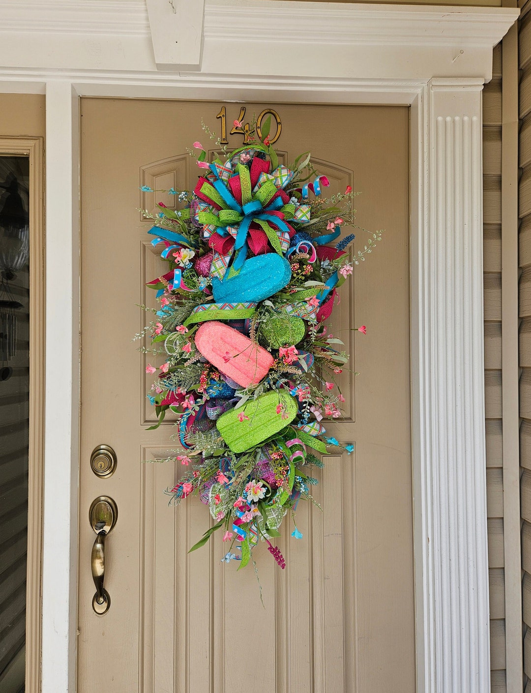 Handmade Popsicle Summer Swag, Bright and Fun Door Decor With Popsicles ...