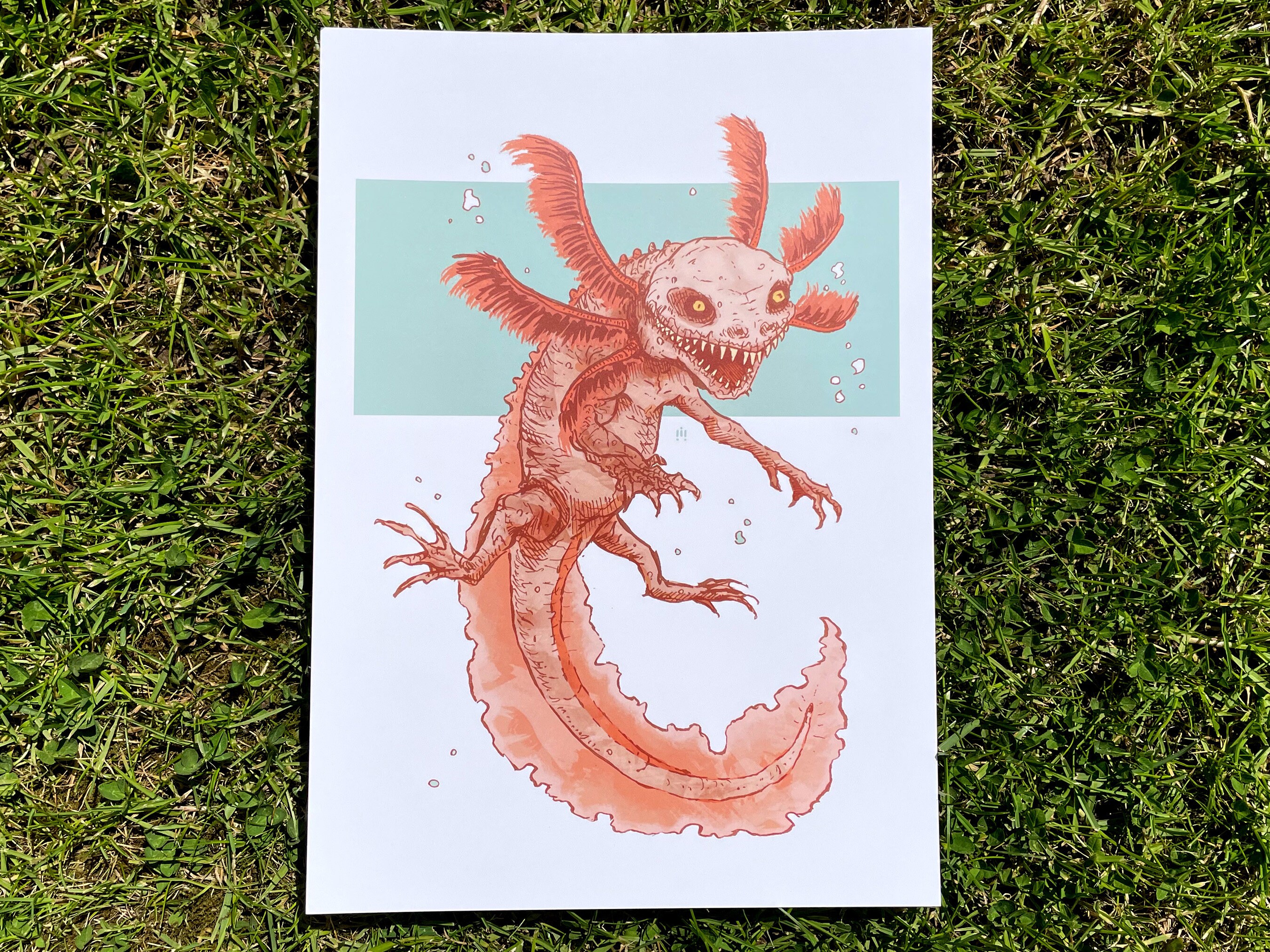 Evil Axolotl - Print - Etsy