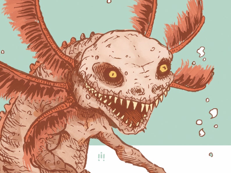 Evil Axolotl - Print - Etsy