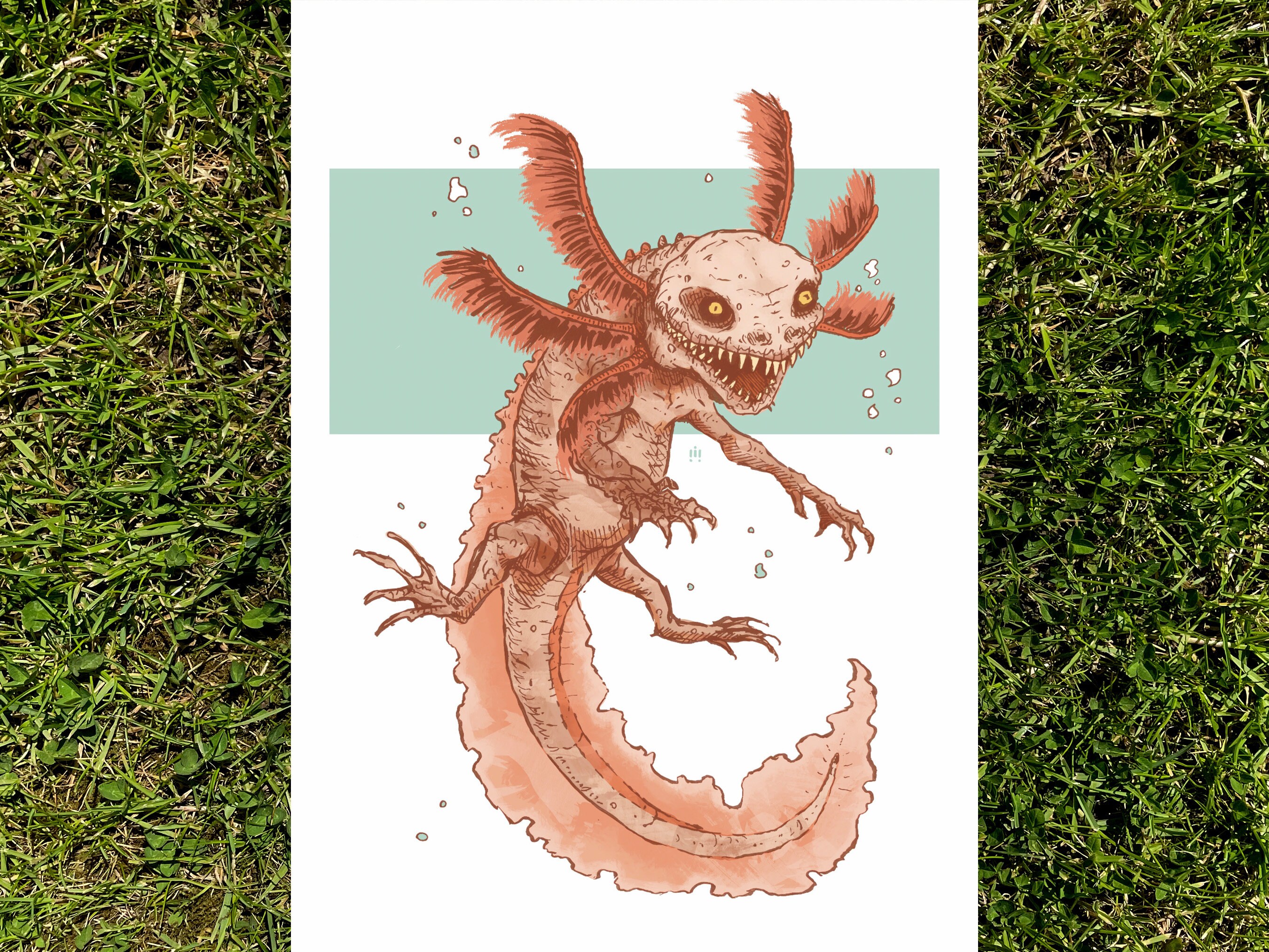 Evil Axolotl - Print - Etsy