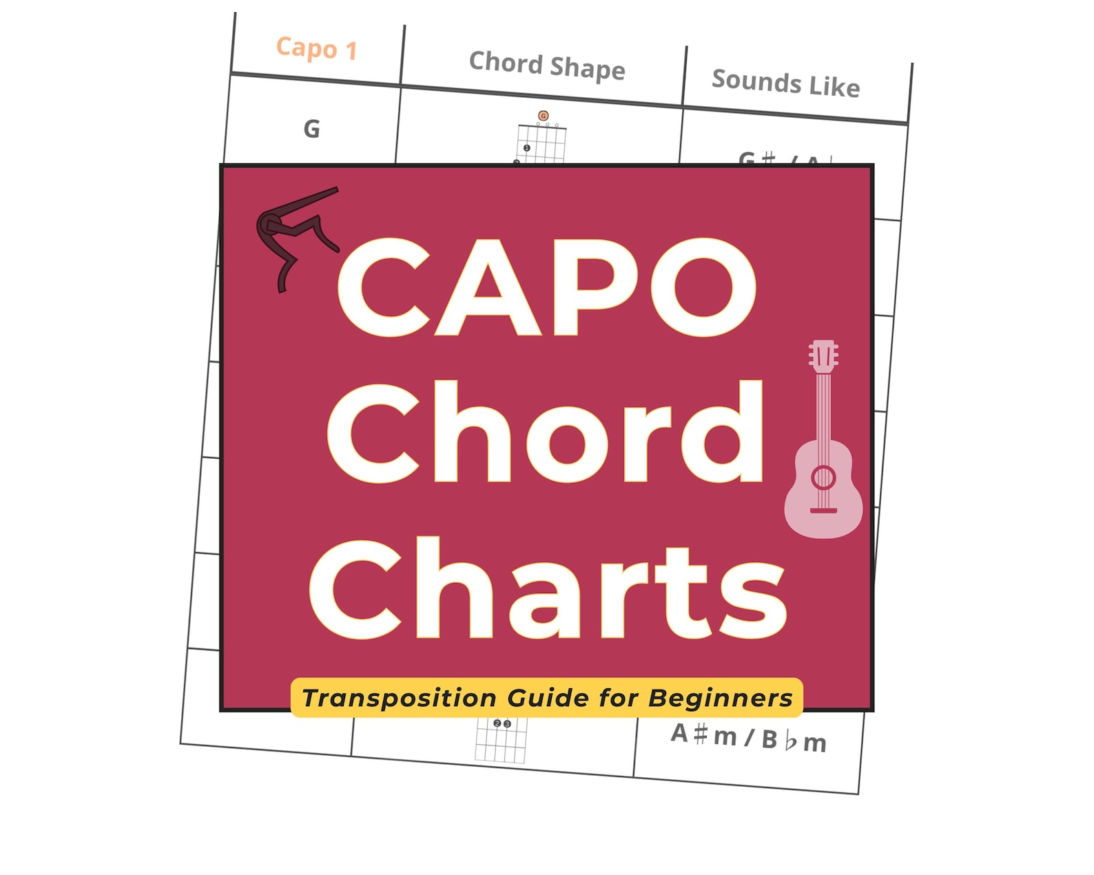 Guitar Capo Chord Chart: Easy Transposition Guide (PDF Download) - Etsy