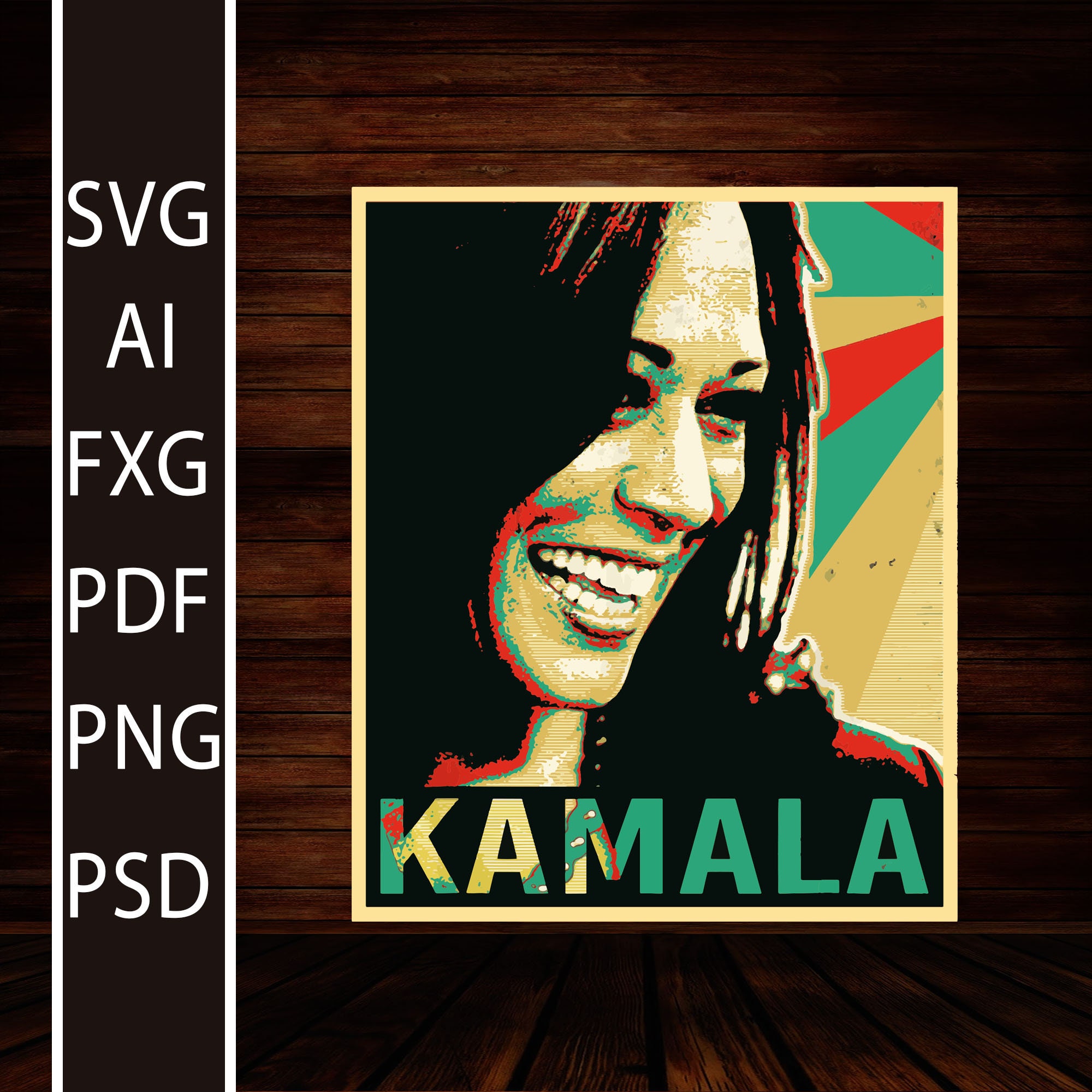 Kamala Harris SVG DXF PNG pdf jpg files Kamala Harris Vector | Etsy
