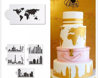 World Map Stencil | Etsy