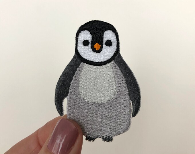 Penguin Iron on Patch, Penguin Embroidery Patch, Penguin Embroidered ...