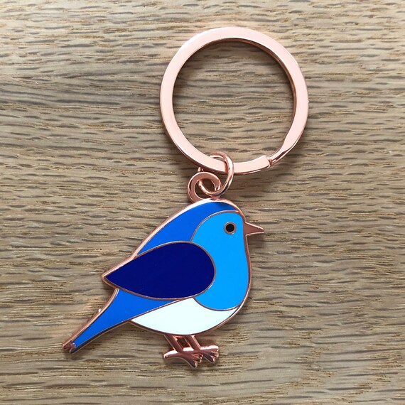 Blue Bird Keychain - Etsy