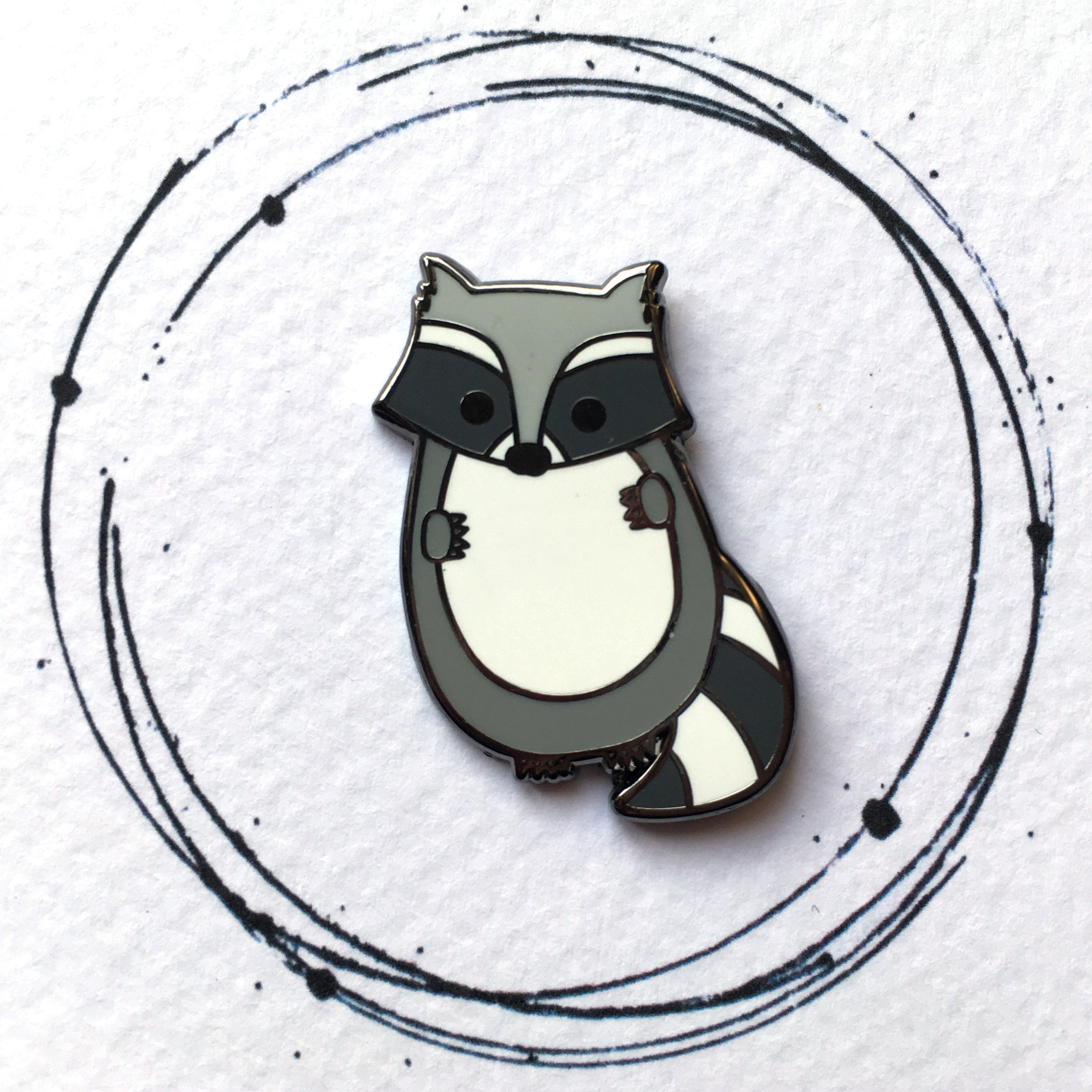 Raccoon Enamel Pin Raccoon Pin Badge Raccoon Badge - Etsy