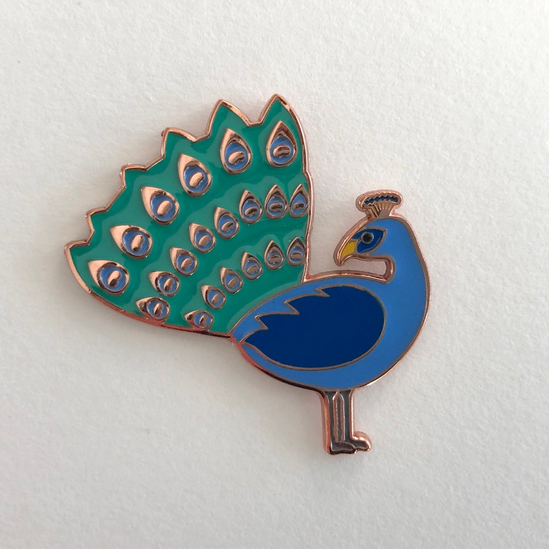Peacock Enamel Pin Badge - Etsy