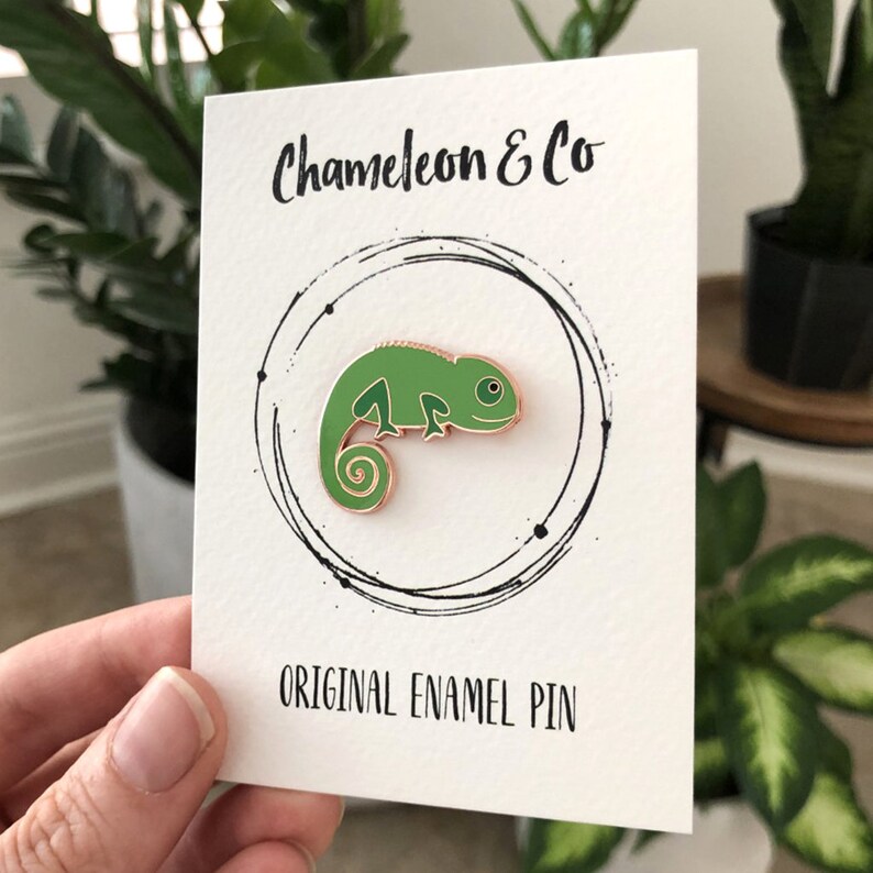 Chameleon Enamel Pin Badge - Etsy